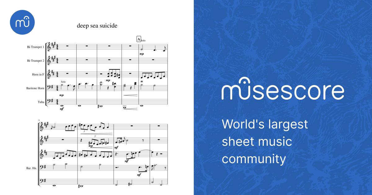 shhhh Sheet music for Tuba, Trumpet in b-flat, French horn, Baritone ...