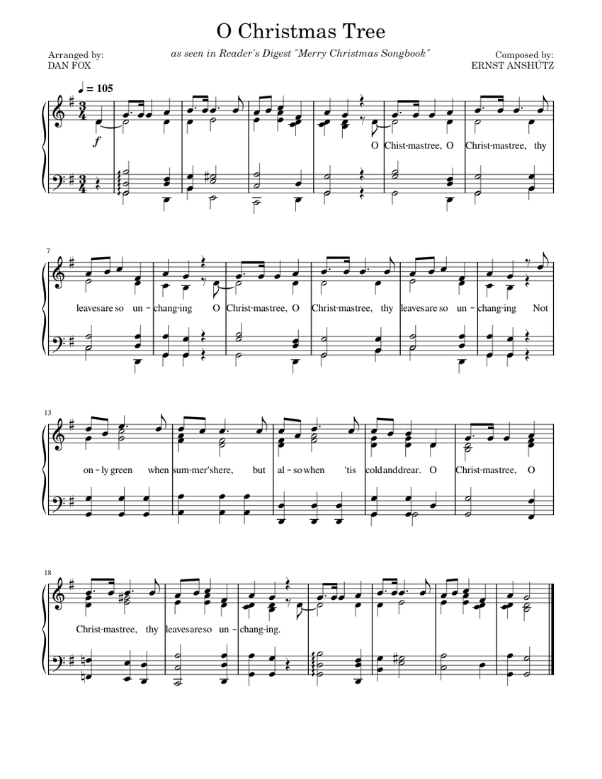 O Christmas Tree Sheet music for Piano (Solo) | Musescore.com