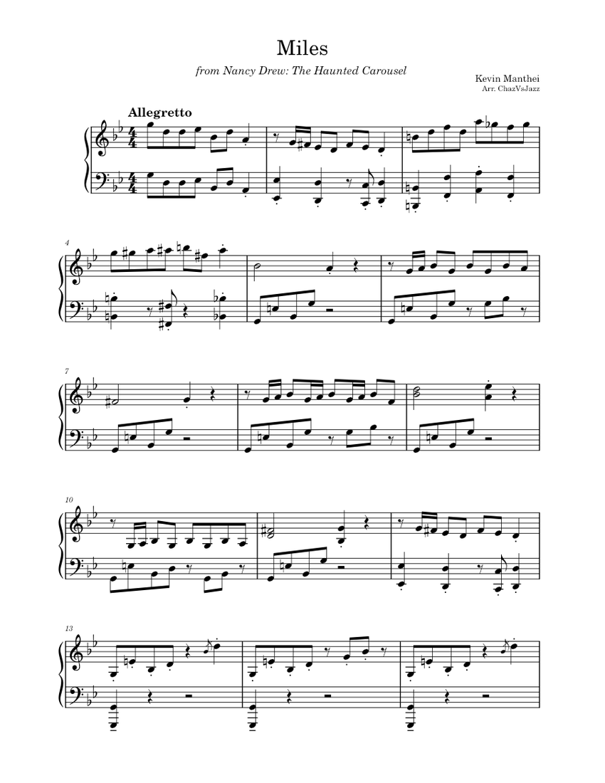 Miles Sheet music for Piano (Solo) | Musescore.com