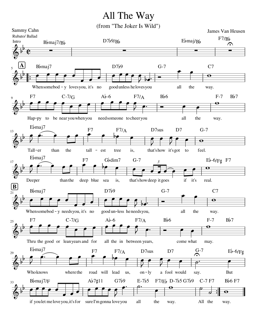 All_The_Way Sheet music for Piano (Solo) Easy | Musescore.com
