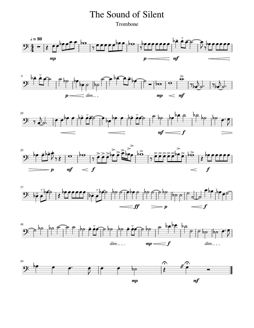 The_Sound_of_Silent - trombone Sheet music for Trombone (Solo ...