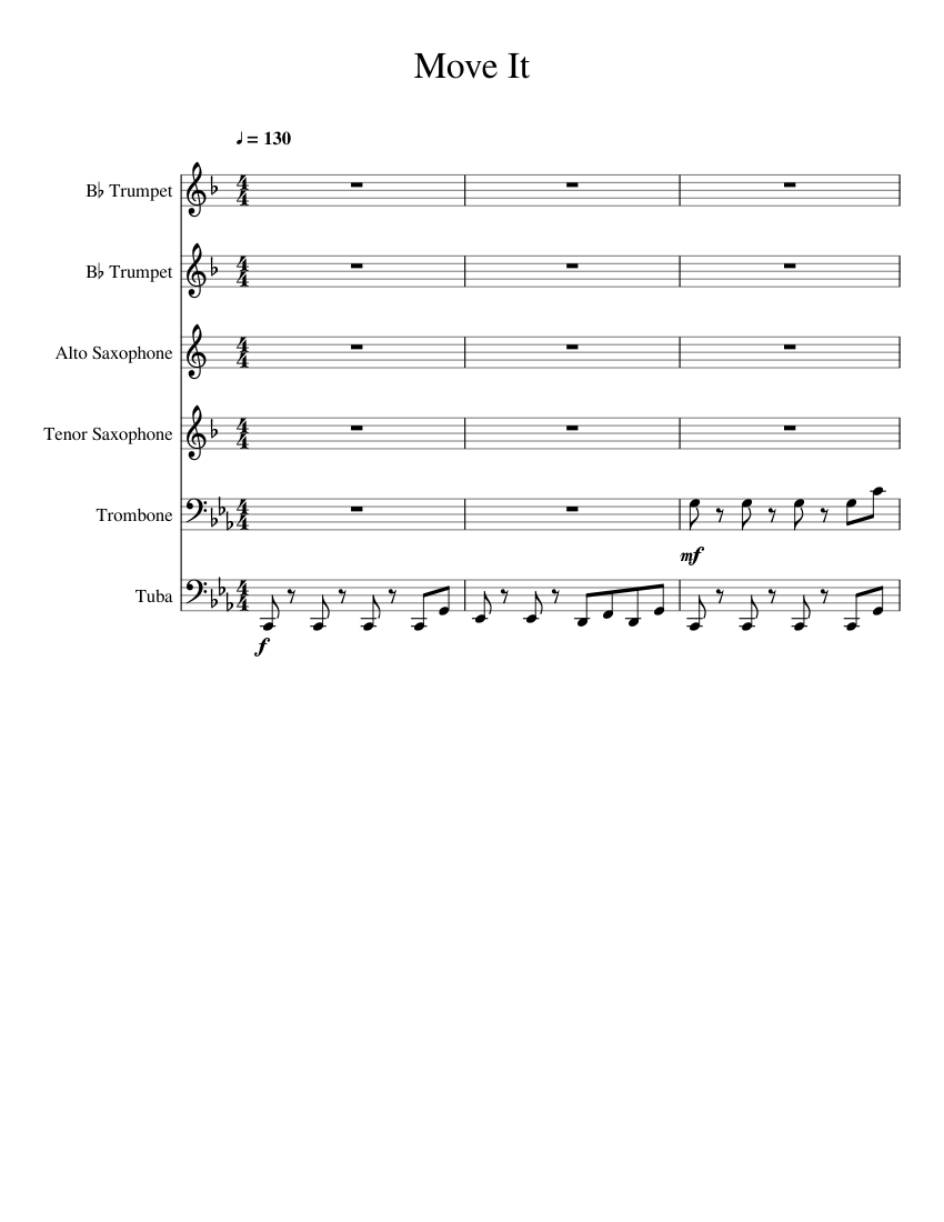 Move It Sheet music for Trombone, Tuba, Saxophone alto, Saxophone tenor ...