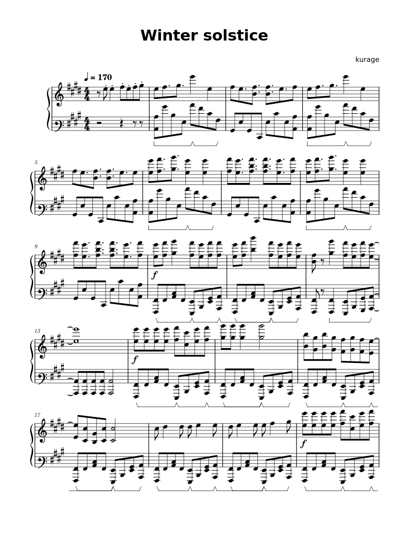 Winter solstice Sheet music for Piano (Solo) | Musescore.com