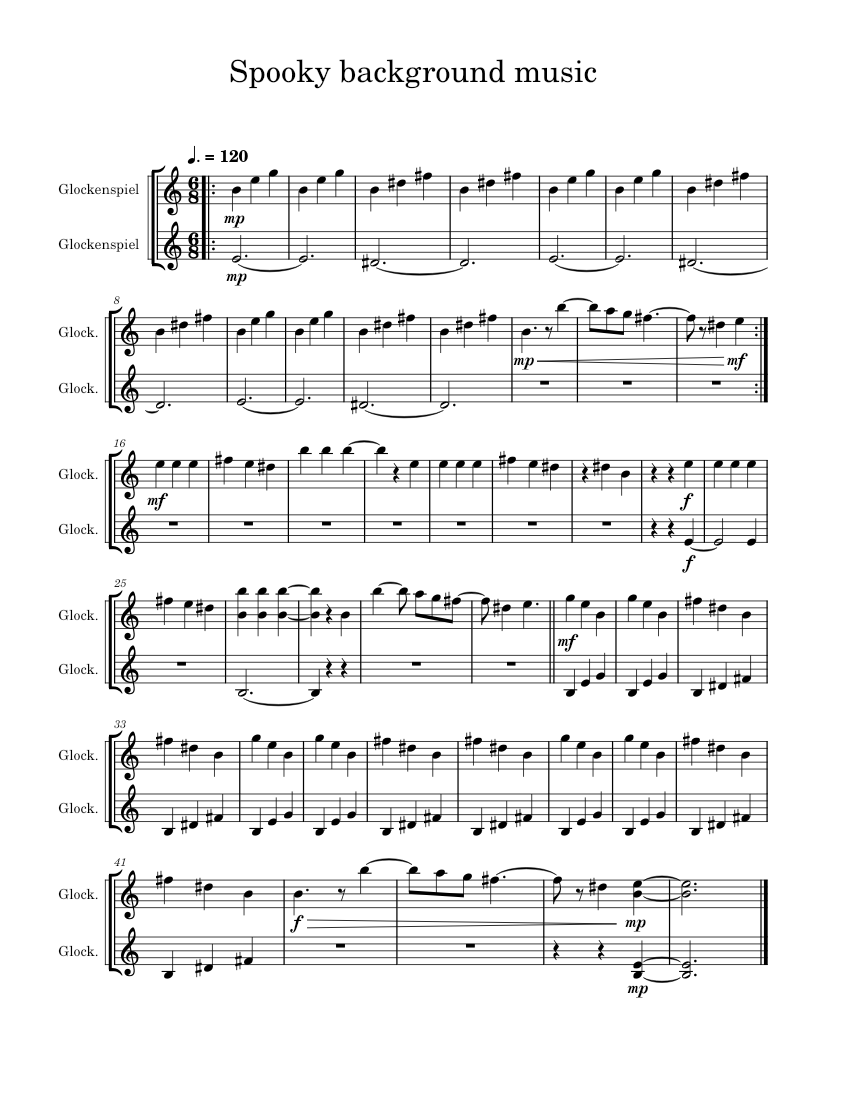 Spooky_background_music Sheet Music for Glockenspiel (Solo) | MuseScore.com