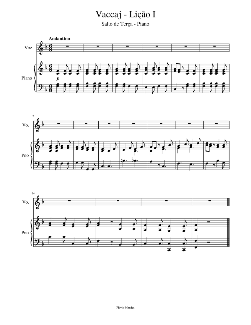 Metodo pratico di canto – Vaccaj Nicola Sheet music for Piano, Vocals ...