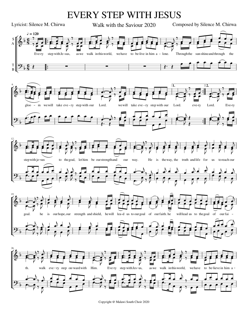 EVERY STEP WITH JESUS Sheet music for Female, Male (Choral) | Musescore.com