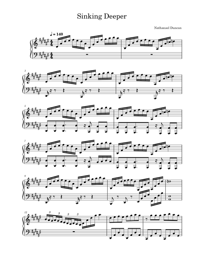 Sinking Deeper Sinking_Deeper Sheet music for Piano (Solo) | Musescore.com