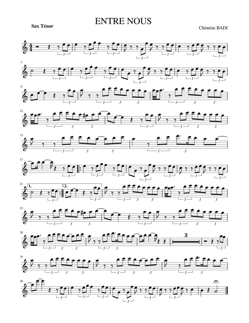 ENTRE NOUS Sheet music for Piano (Solo) Easy | Musescore.com