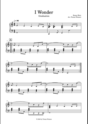 I wonder – Kanye West . Sheet Music for Piano, Vocals (Solo ...