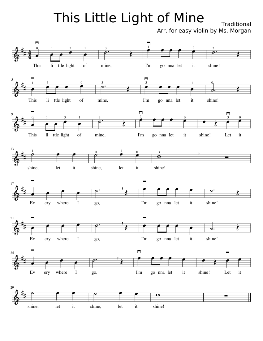This Little Light Of Mine Easy Violin Sheet music for Piano (Solo ...