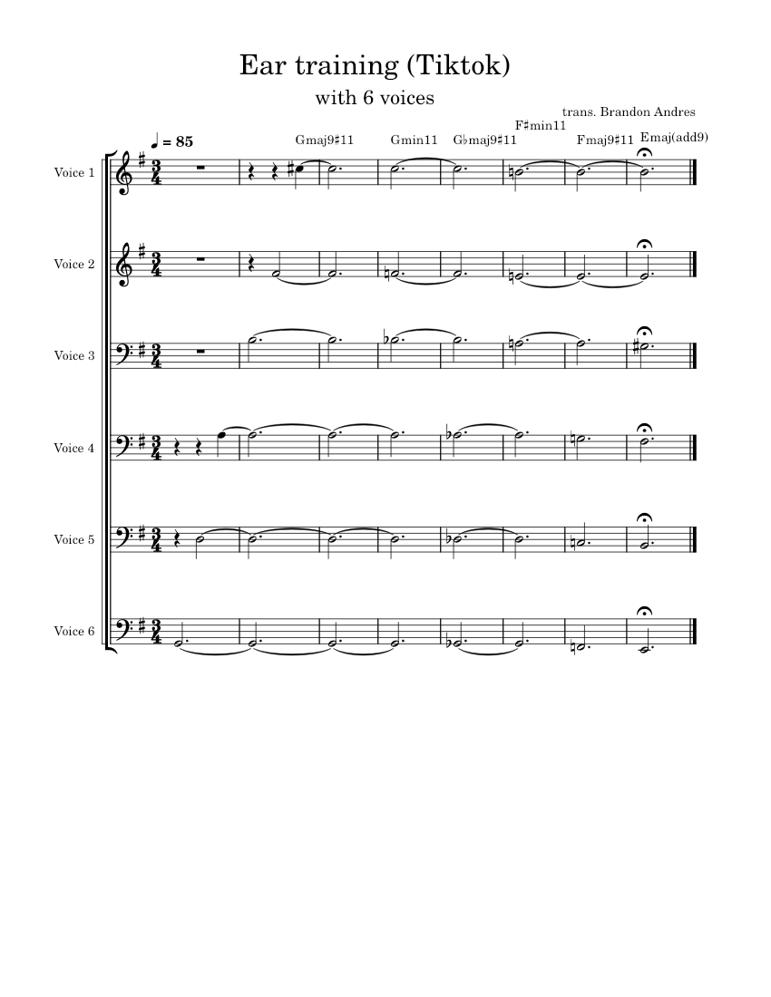 Ear training (Tiktok) Sheet music for Vocals (Choral) | Musescore.com