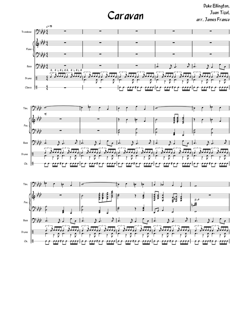 Caravan but duke ellington Sheet Music with Chords for Piano, Trombone ...