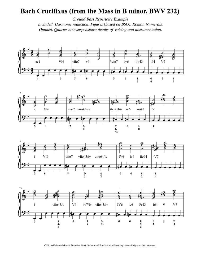 Bach Crucifixus B Minor mass BWV232 Sheet Music for Piano (Solo) | MuseScore.com