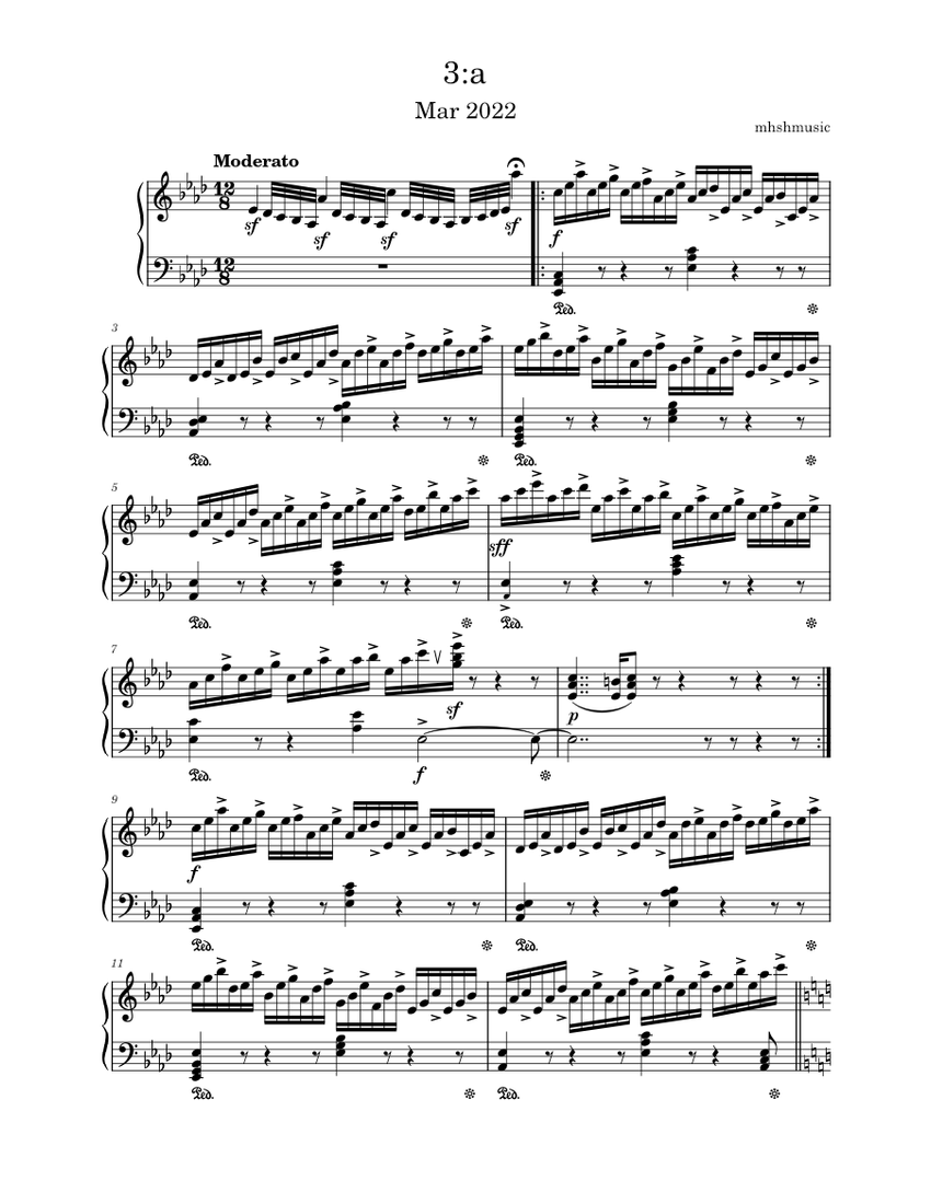 Song 3 a Sheet music for Piano (Solo) | Musescore.com
