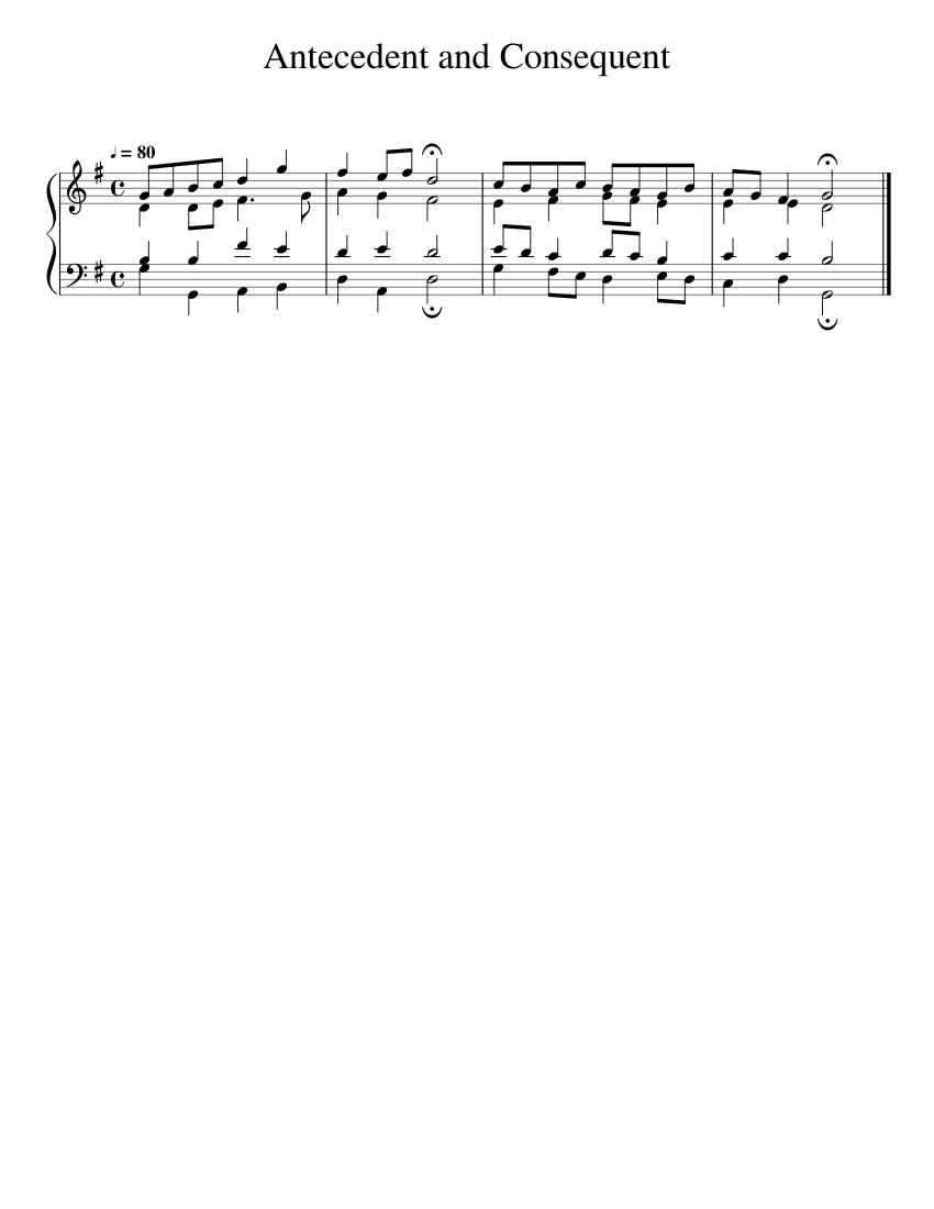 Antecedent and Consequent Sheet Music for Clavichord (Solo) | MuseScore.com
