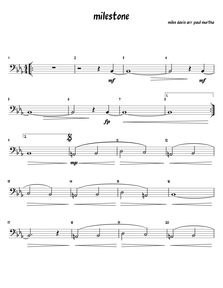 milestone Sheet music for Bassoon (Solo) | Musescore.com
