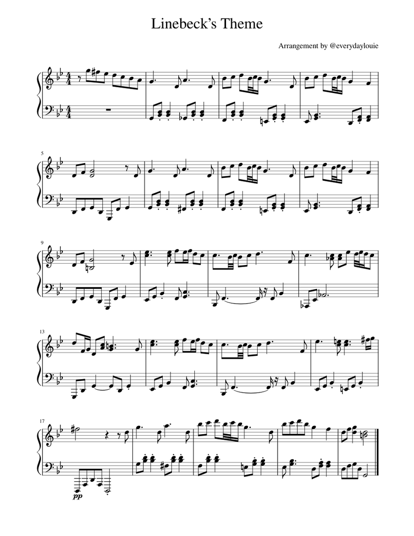 Linebeck’s theme Sheet Music for Piano (Solo) Easy | MuseScore.com