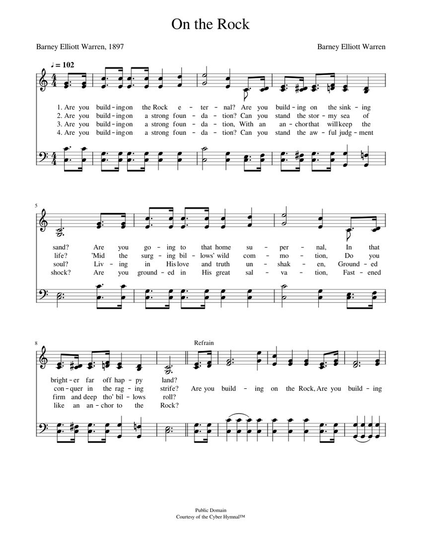 On the rock (warren) - Barney E. Warren Sheet music for Piano (Piano ...
