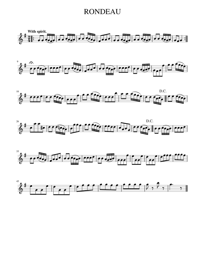 RONDEAU Sheet music for Piano (Solo) Easy | Musescore.com