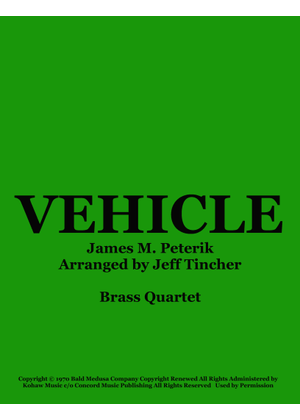 VEHICLE Sheet Music for Piano, Trombone, Trumpet other (Mixed Trio ...