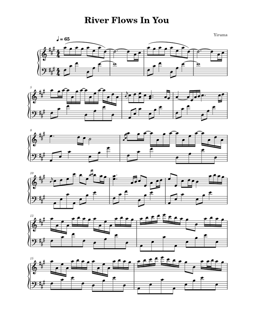 River Flows in You – Yiruma River Flows In You Sheet music for Piano (Solo) | Musescore.com