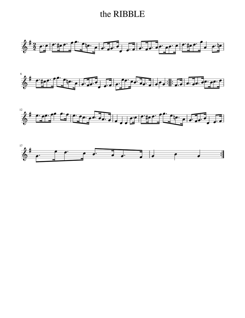 the RIBBLE Sheet music for Piano (Solo) Easy | Musescore.com