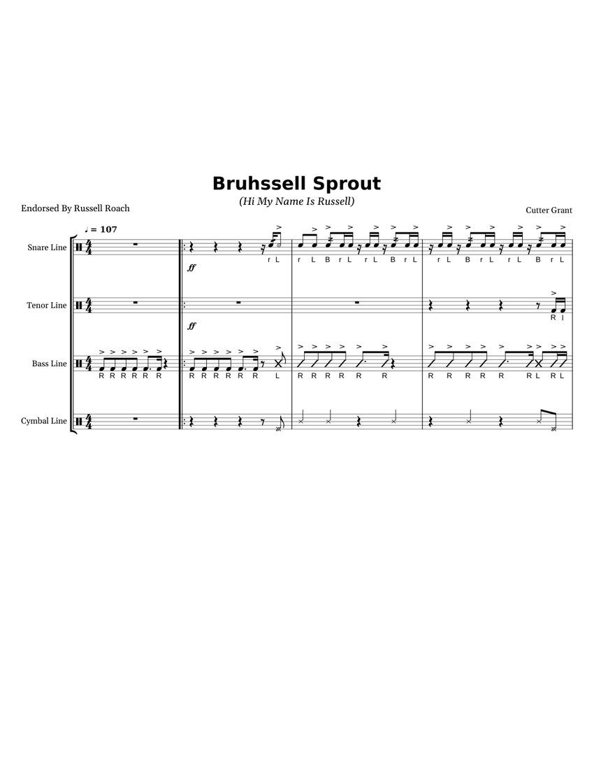 Bruhssell Sprout (Hi My Name Is Russell)(Advanced) Sheet music for ...