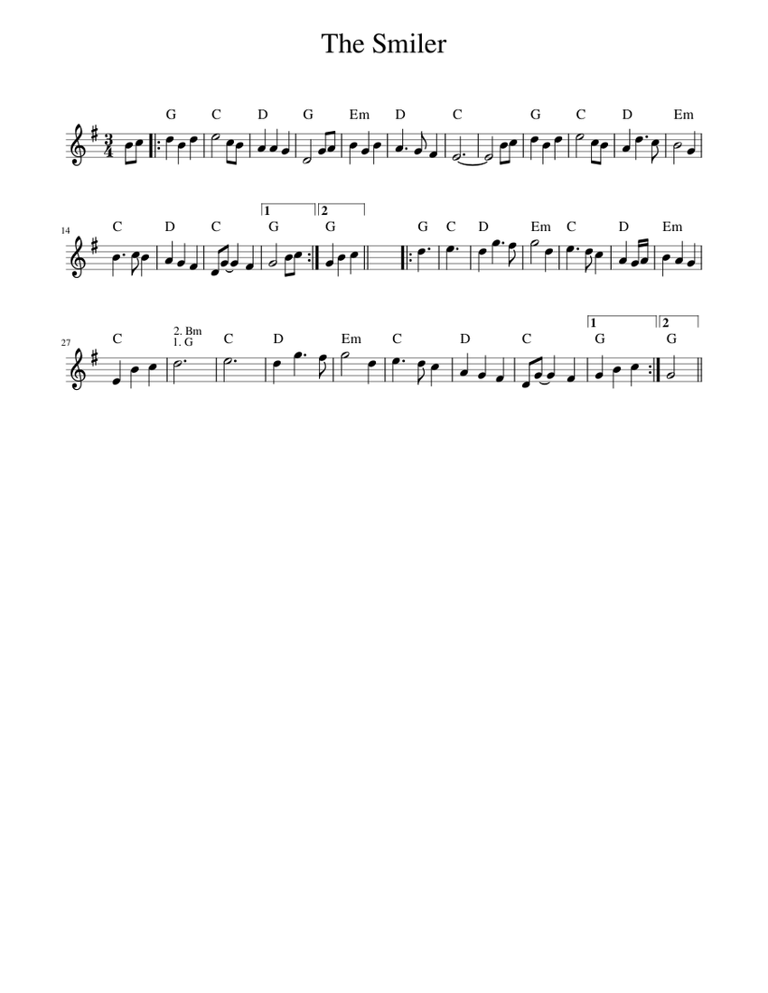 The Smiler Sheet Music with Chords for Piano (Solo) easy | MuseScore.com