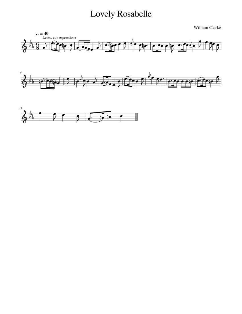 William Clarke - Lovely Rosabelle Sheet music for Piano (Solo ...