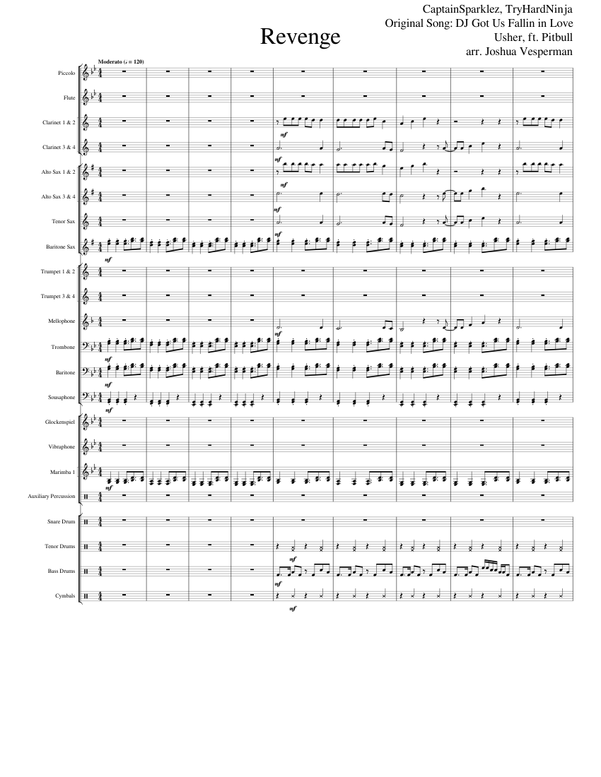 Revenge Sheet music for Trombone, Tuba, Flute piccolo, Flute & more ...