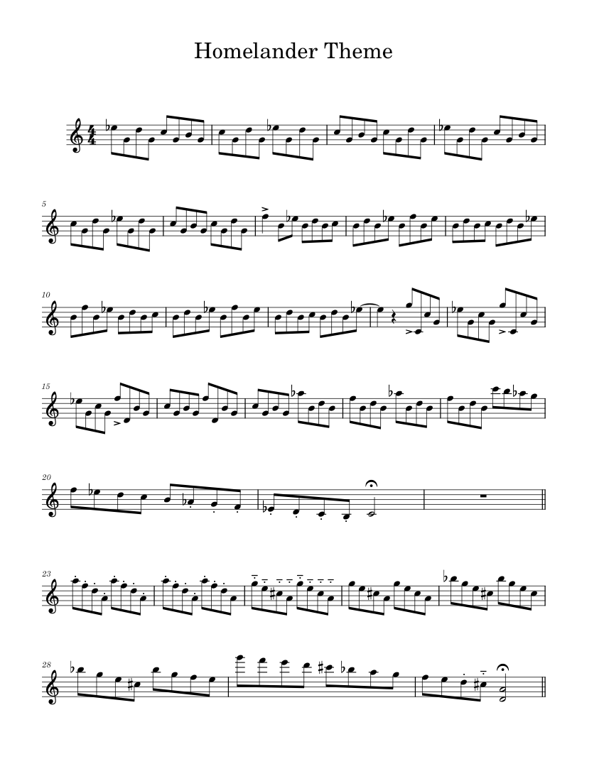 Homelander In The Hallway – Christopher Lennertz Sheet Music for Violin ...