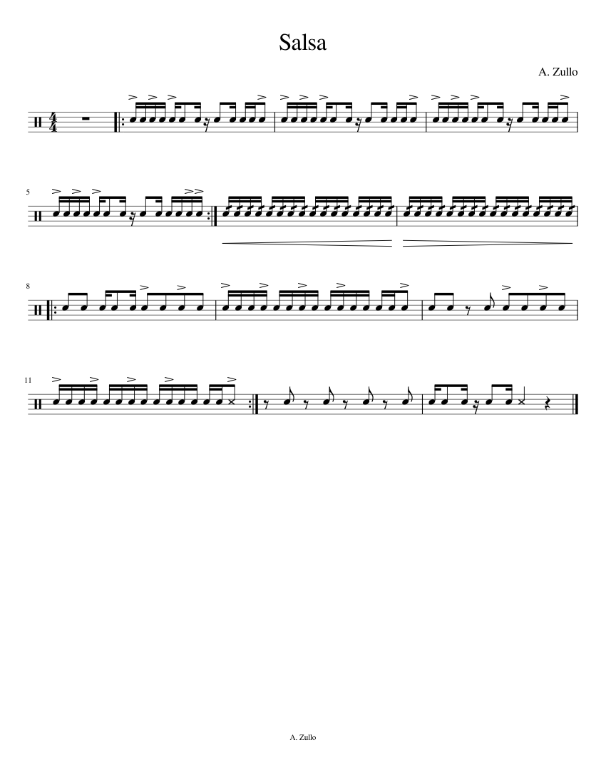 Salsa Sheet Music for Snare drum (Solo) | MuseScore.com