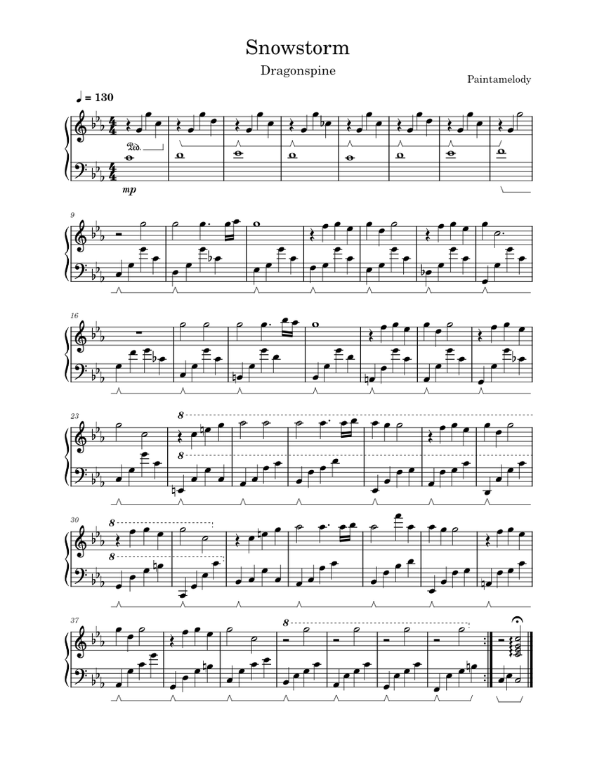 Snowstorm – PaintAMelody Sheet music for Piano (Solo) Easy | Musescore.com
