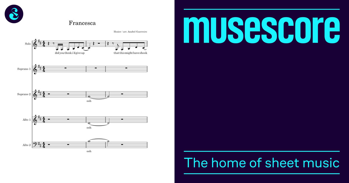 Francesca – Hozier Sheet Music for Piano (Mixed Quintet) | MuseScore.com