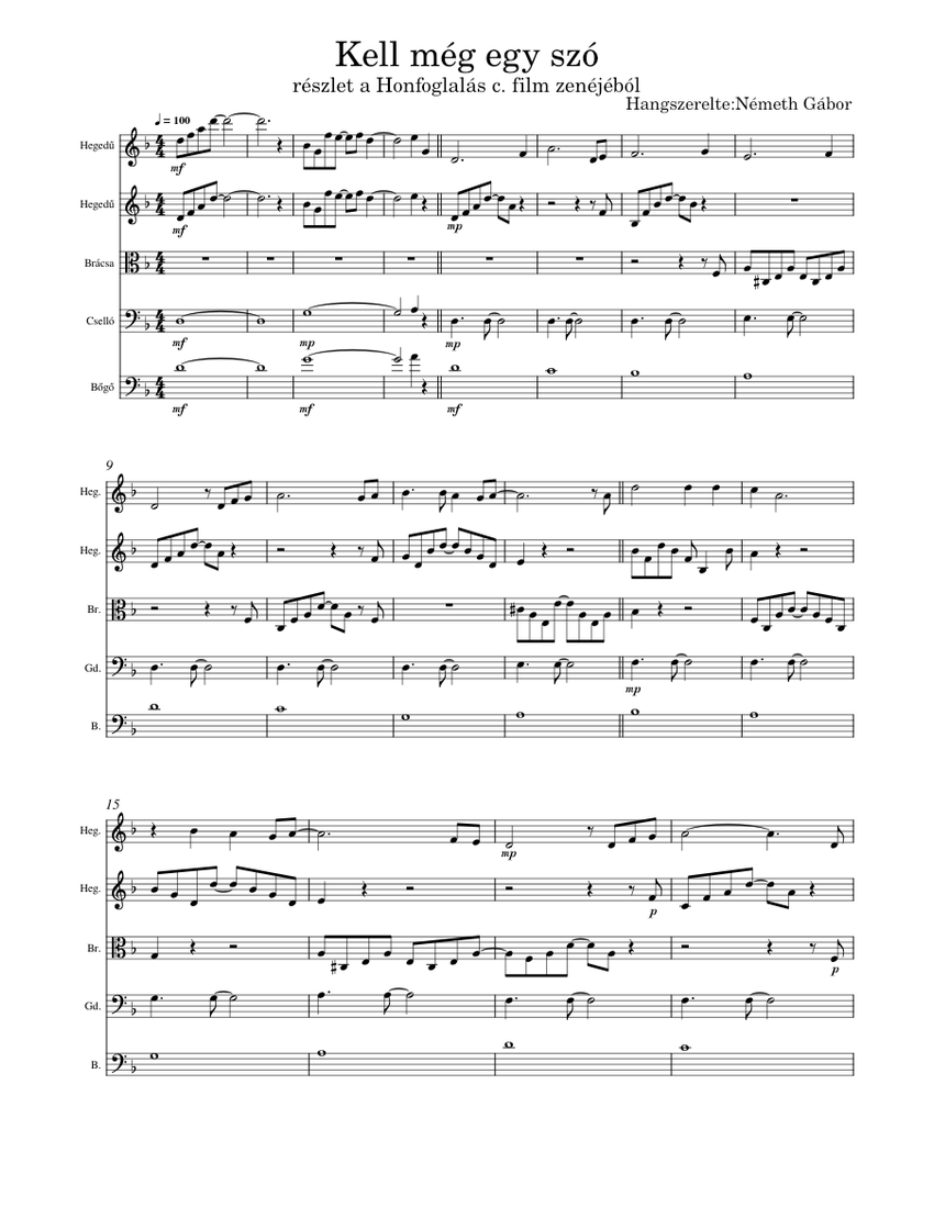Kell még egy szó – Demjén Ferenc Kell még egy szó Sheet music for ...