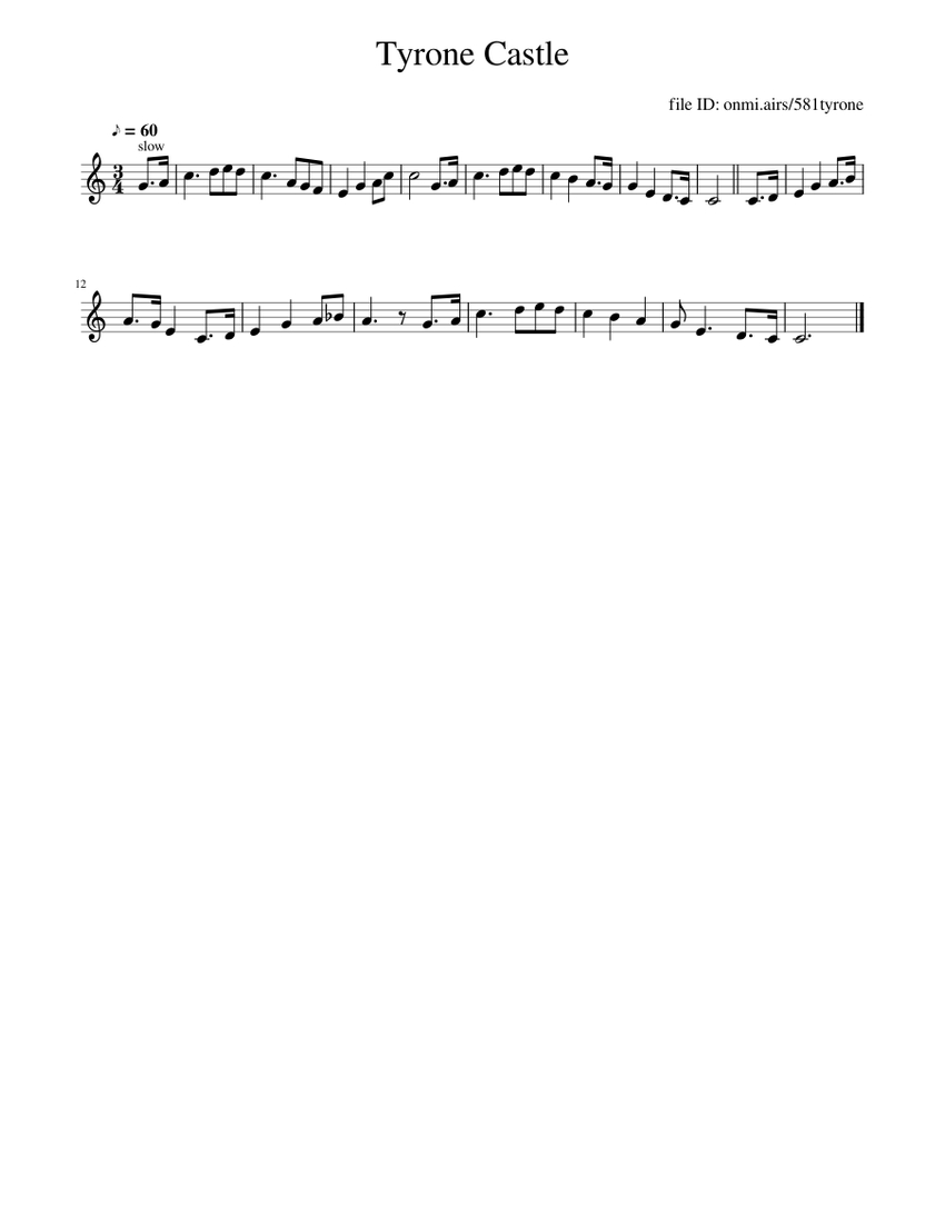 Tyrone Castle Sheet music for Piano (Solo) Easy | Musescore.com