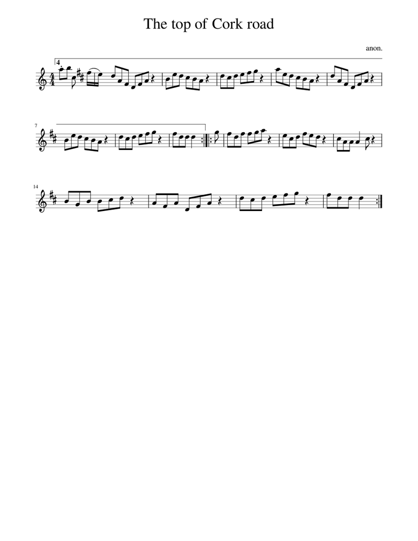 The top of Cork road Sheet music for Piano (Solo) Easy | Musescore.com