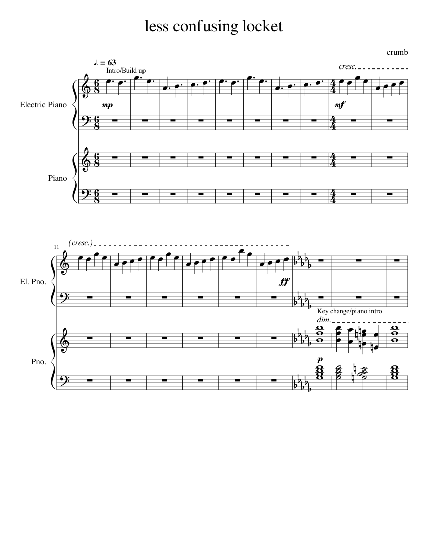 less_confusing_locket Sheet Music for Piano (Piano Duo) | MuseScore.com