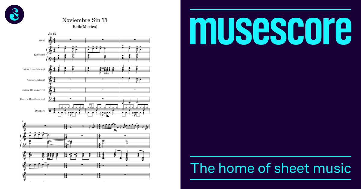 Noviembre sin ti – Reik (band sheet) beautiful love song Sheet Music ...