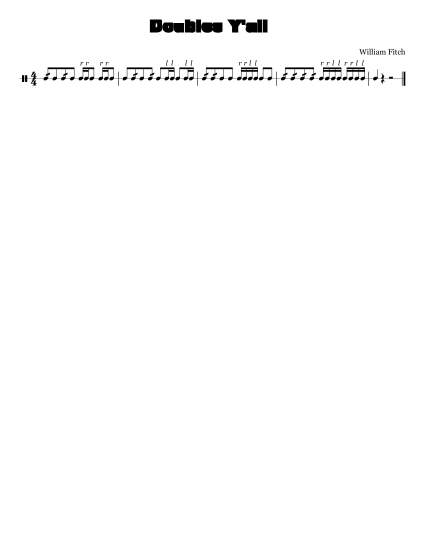 Doubles_Y'all Sheet music for Snare drum (Solo) | Musescore.com