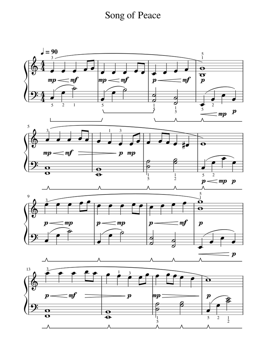 Song_of_Peace Sheet Music for Piano (Solo) easy | MuseScore.com