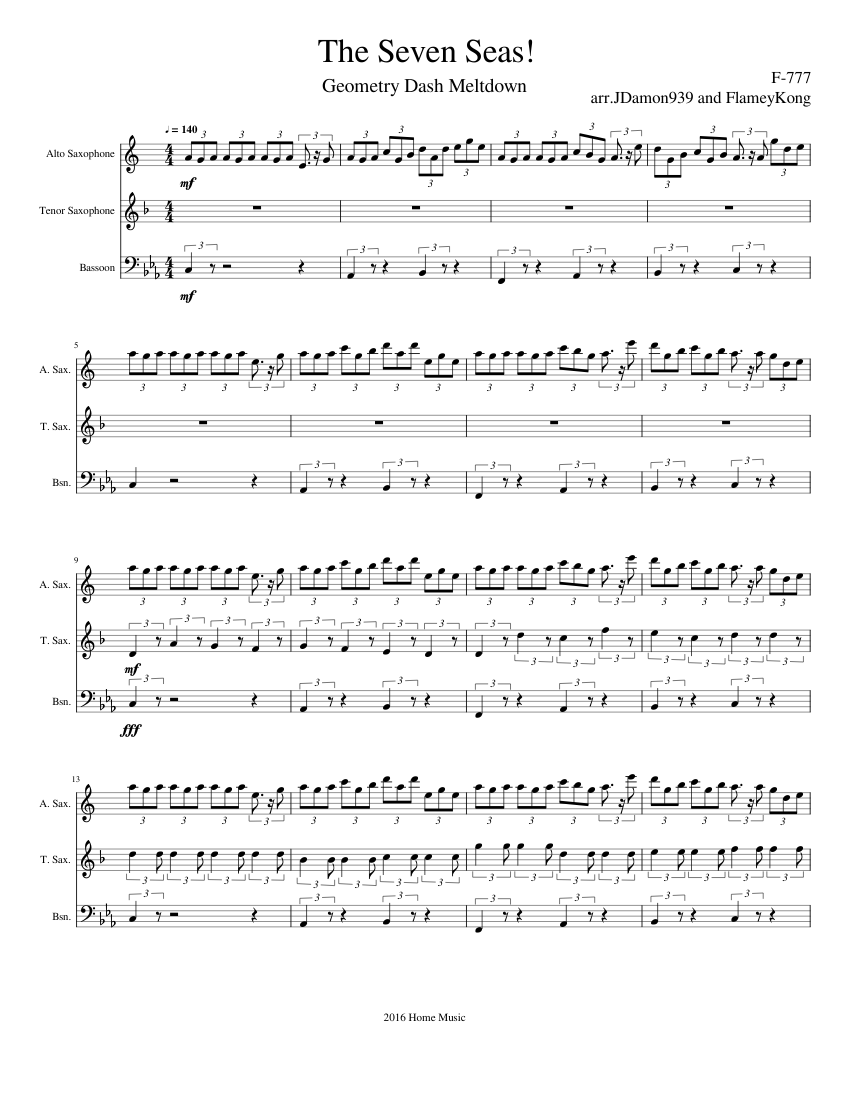The Seven Seas Sheet music for Bassoon, Saxophone alto, Saxophone tenor ...