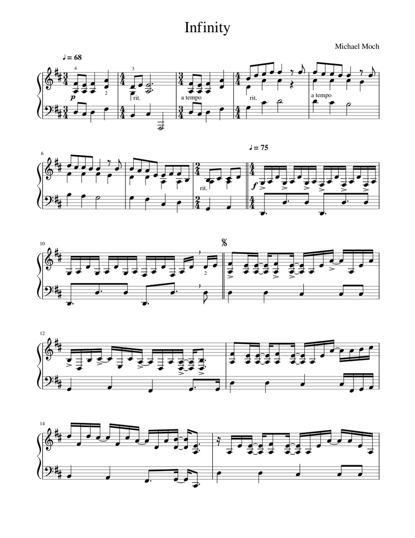 Infinity Sheet music for Piano (Solo) | Musescore.com