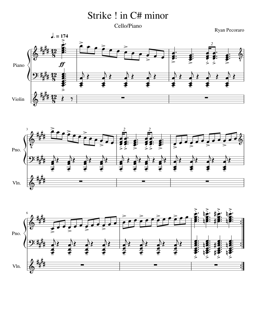 thing Sheet music for Piano, Violin (Solo) | Musescore.com