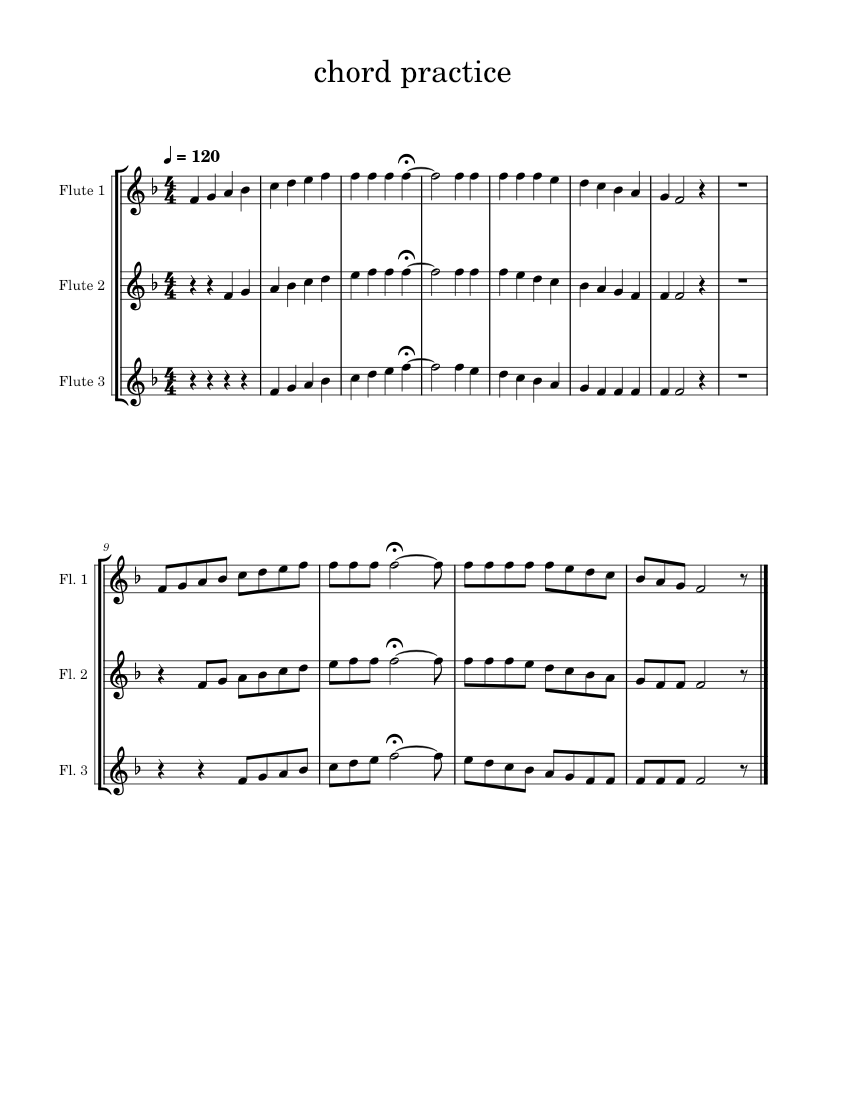 chord practice Sheet music for Flute (Mixed Trio) | Musescore.com