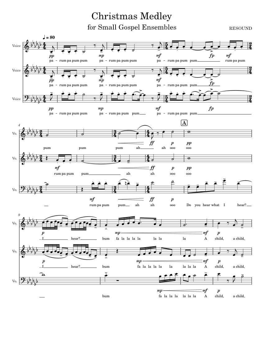 Christmas Medley Sheet Music for Vocals (SATB) | MuseScore.com
