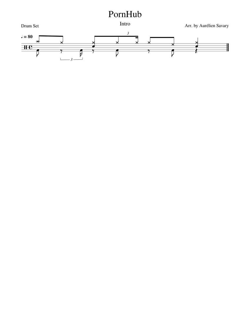 PornHub Intro Sheet music for Drum group (Solo) | Musescore.com