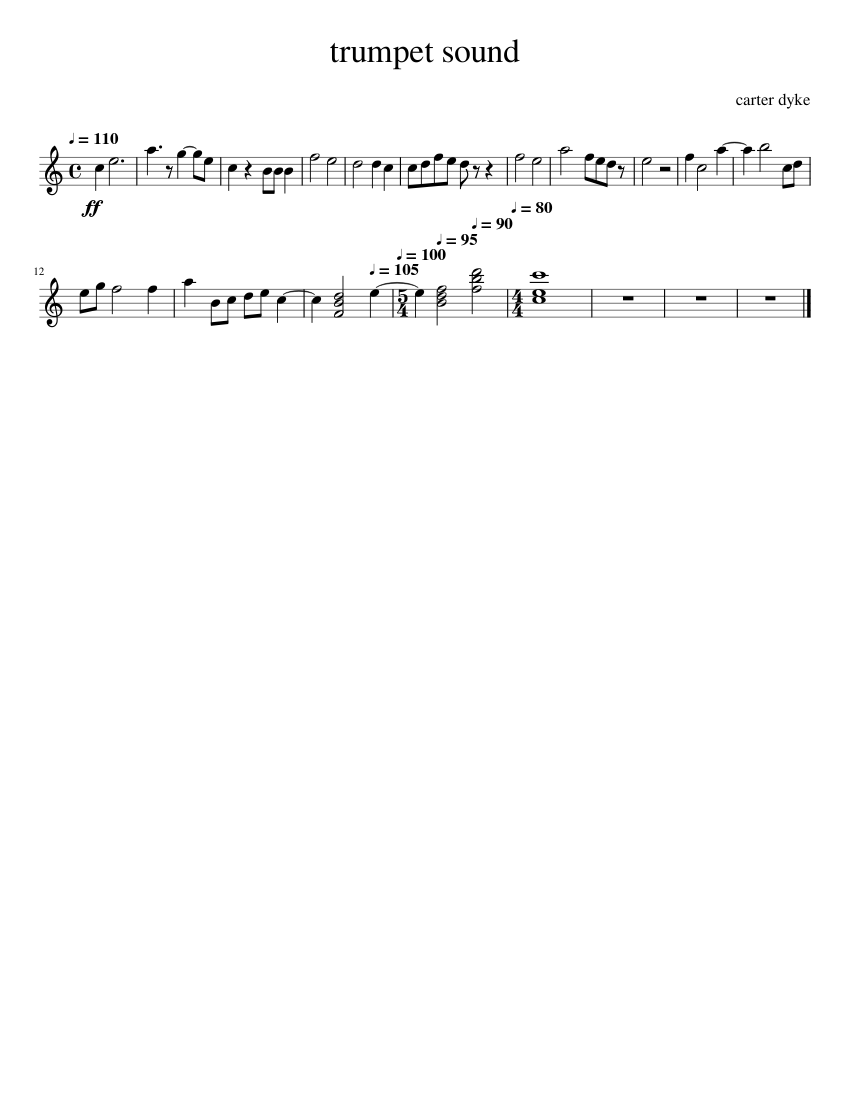 trumpet sound Sheet music for Trumpet in b-flat (Solo) | Musescore.com
