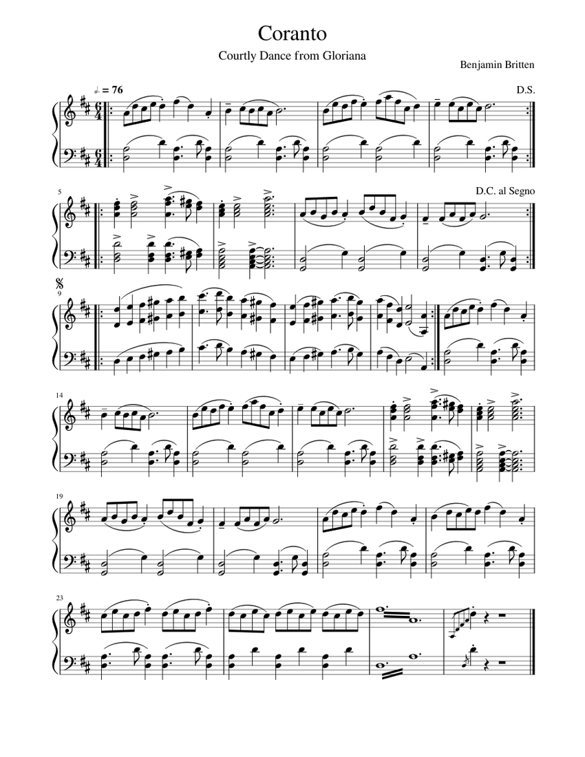 Coranto Sheet music for Harpsichord (Solo) | Musescore.com