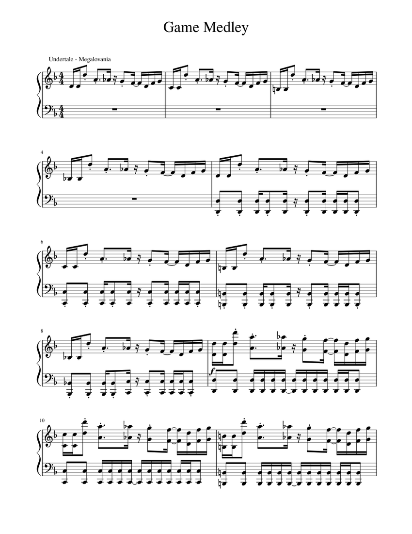 Game Medley Sheet music for Piano (Solo) | Musescore.com